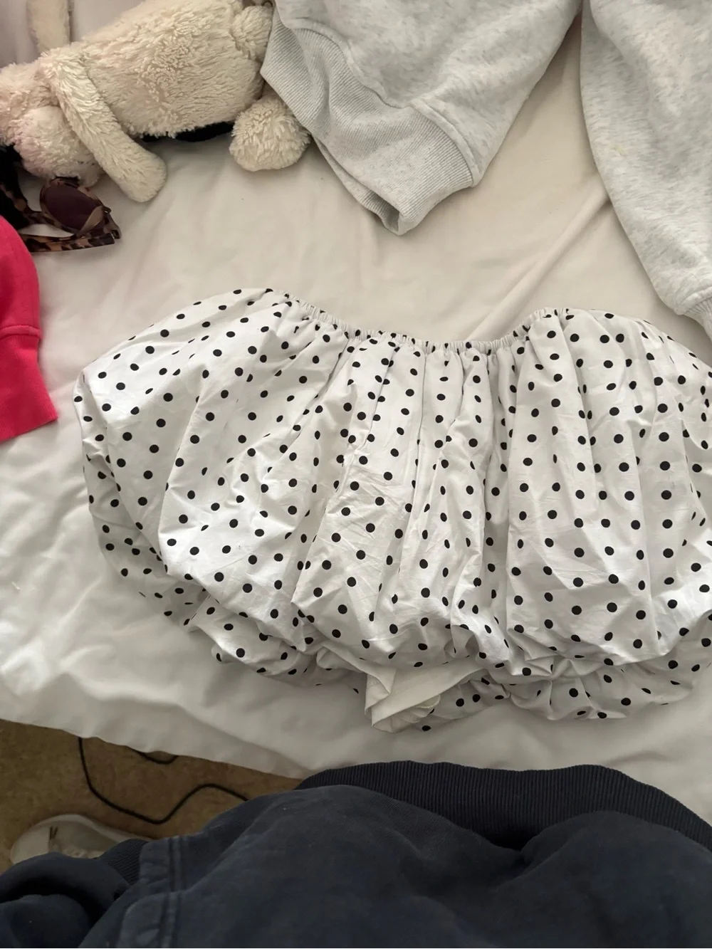 Peppermayo | Skirts | White Polka Dot Offshoulder Skirt Set | Poshmark